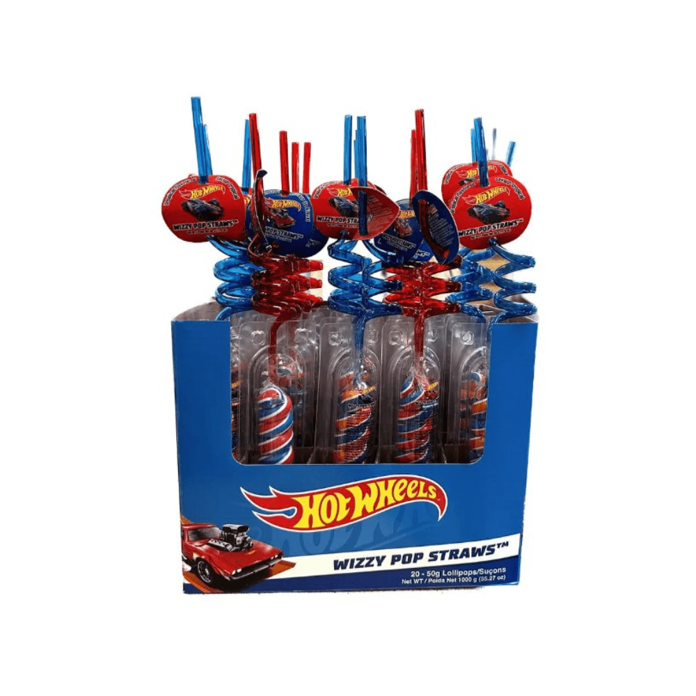Bonbon Hot Wheel Wizzy Pop sucon avec paille 50g – L'As des jeux